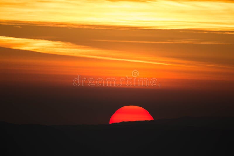 Sun Rising Over the Horizon at Sunrise Stock Photo - Image of relax ...