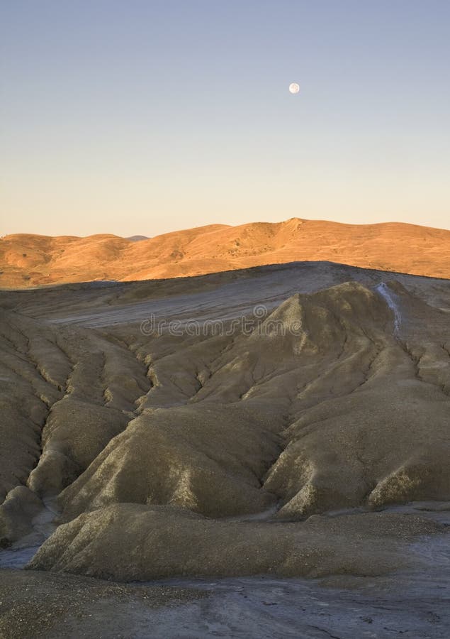 Sun Rising Over the Mud Volcanoes Reservation Stock Image - Image of ...