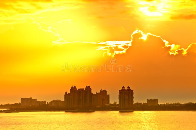 Sun rising over bahamas stock image. Image of coastline - 30042603