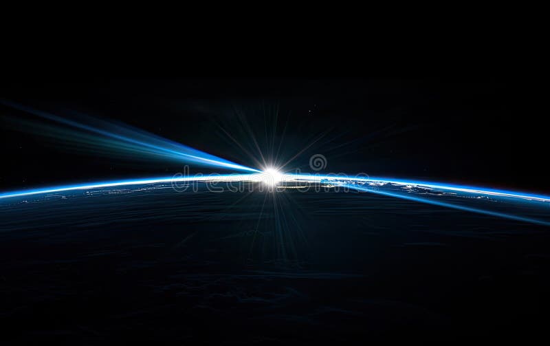 The Sun is Rising Over the Planet Earth in Outer Space Stock Photo ...