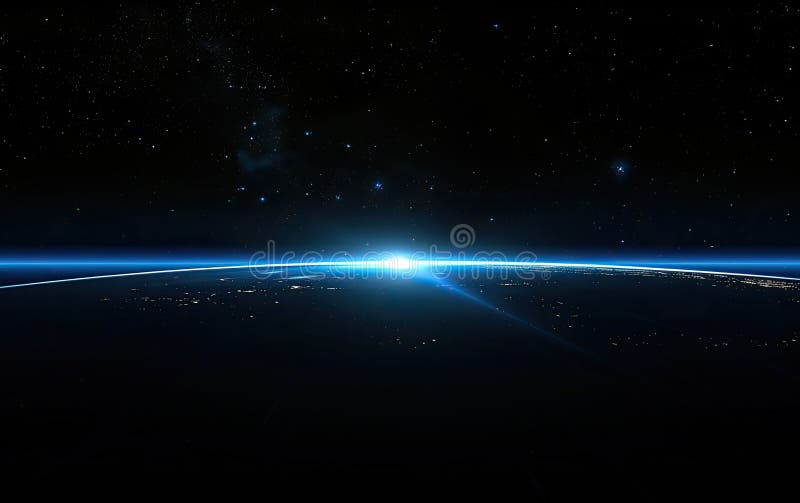The Sun is Rising Over the Planet Earth in Outer Space Stock Image ...