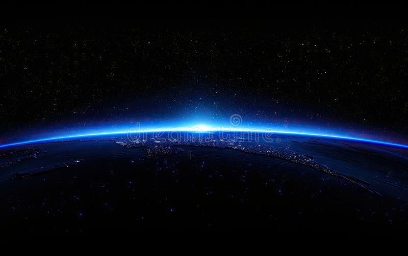 The Sun is Rising Over the Planet Earth in Outer Space Stock Photo ...