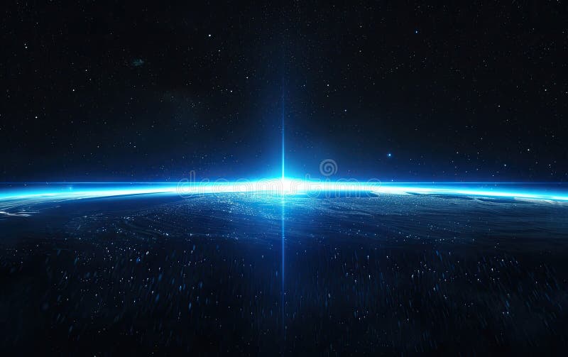 The Sun is Rising Over the Planet Earth in Outer Space Stock Image ...