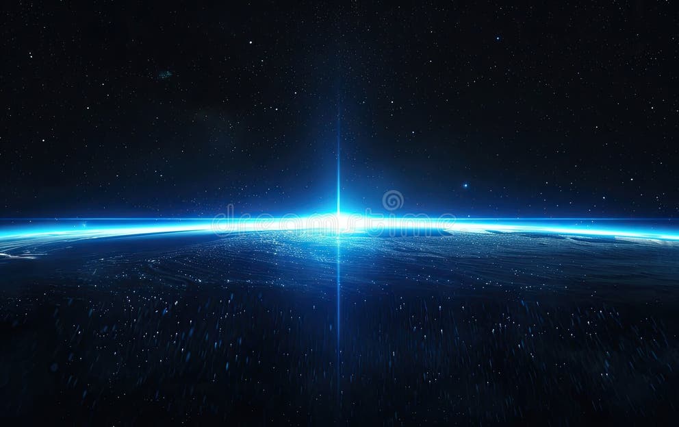 The Sun is Rising Over the Planet Earth in Outer Space Stock Image ...