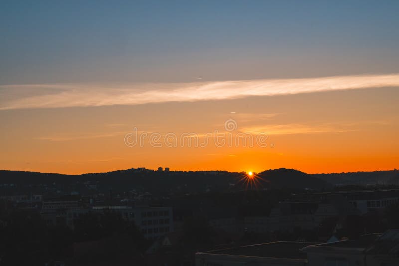 Sun Rising Over the Top of the Horizon Stock Photo - Image of ...