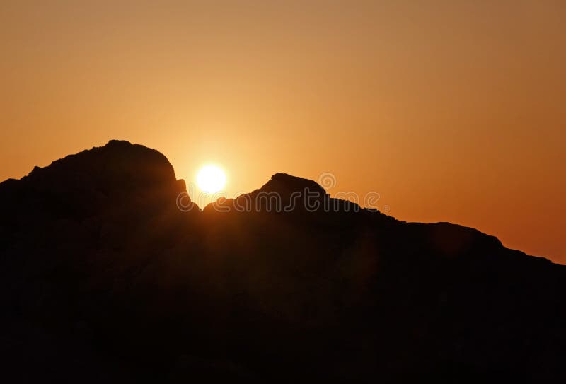 Sun Rising between Two Rocks Stock Image - Image of stone, landscape ...