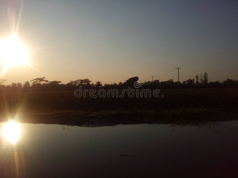 Sun in the river stock photo. Image of nature, river - 132238202