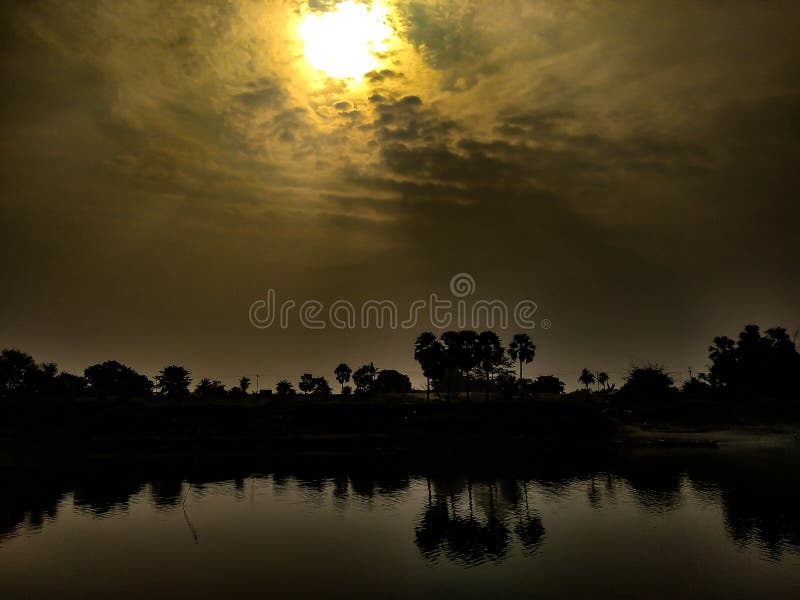 Sun and river stock photo. Image of bank, trees, river - 132042328