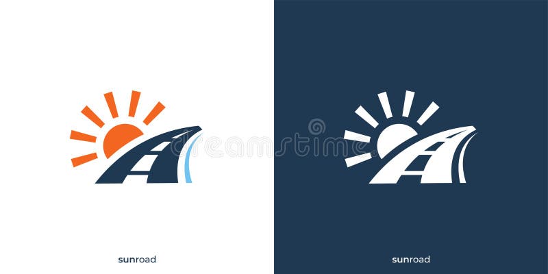 Sun Road Logo. Road and Sun with Minimalist Style Stock Vector ...