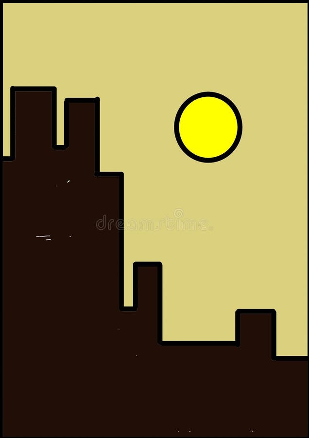 The sun and rocks stock illustration. Illustration of cartoon - 107171818