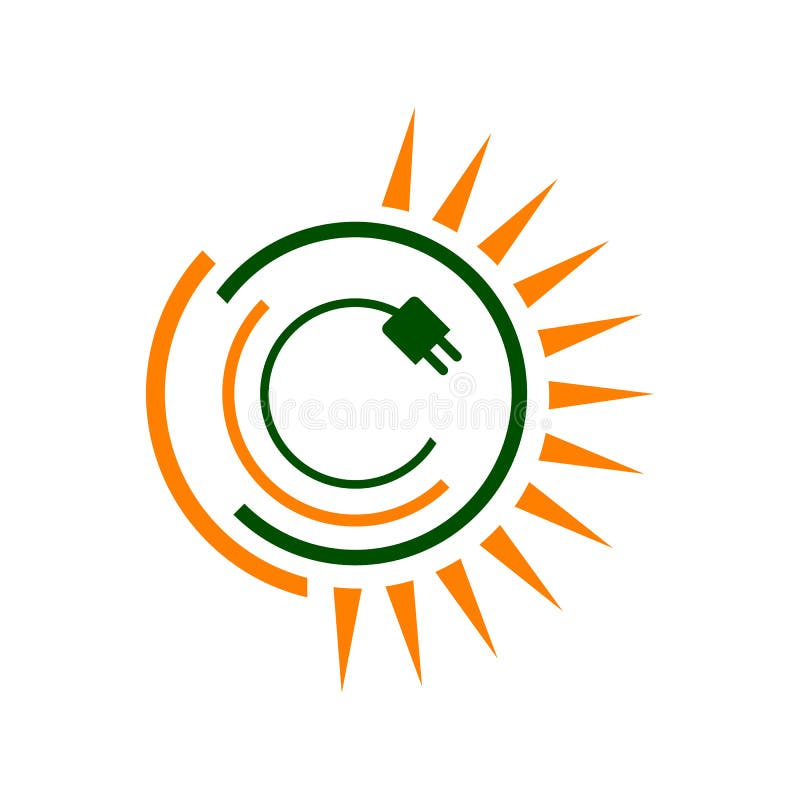 Sun and Roof Design Template Solar Power Logo Vector Icon Illustration ...