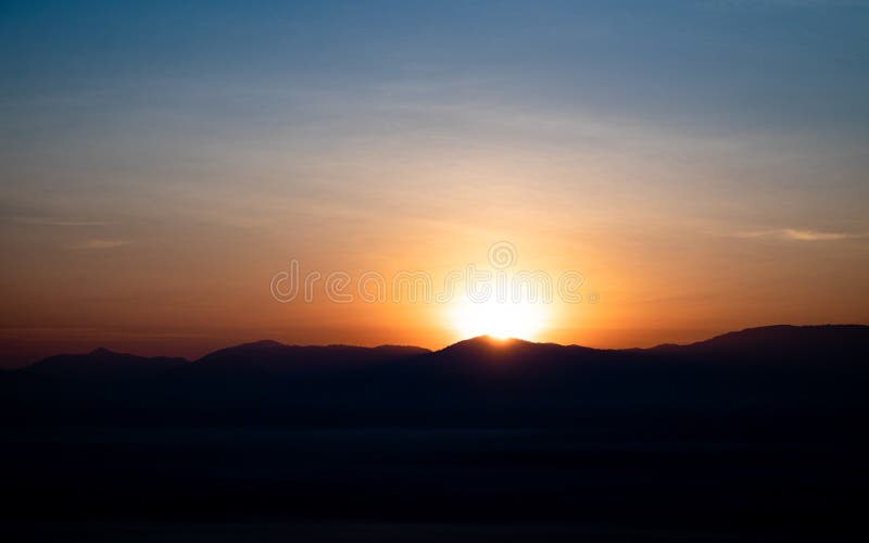 The Sun`s Image is Going Up into the Sky and is Shining in Orange ...