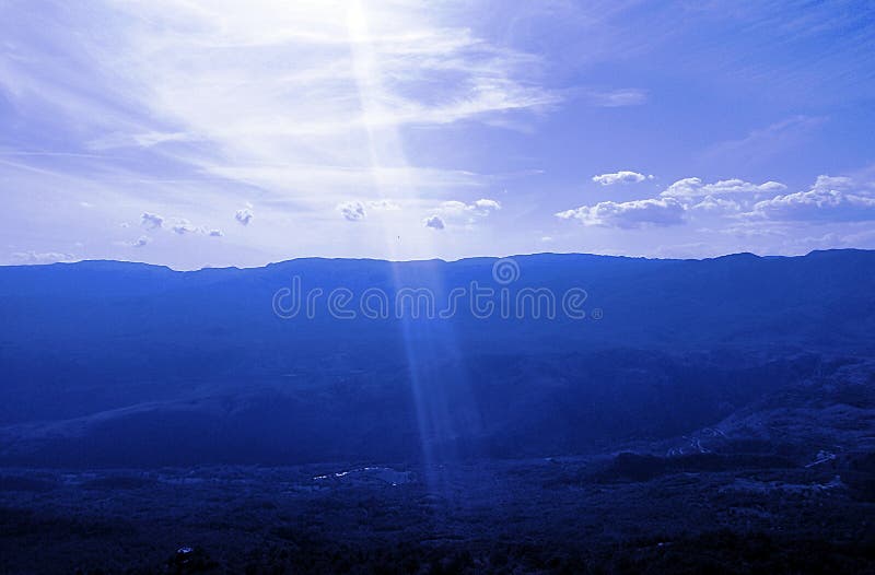 The Sun`s Ray Above the Hilly Area Stock Image - Image of flight ...
