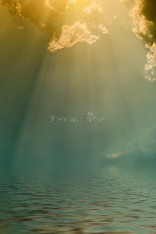 The sun s rays stock image. Image of ocean, atmosphere - 19913263