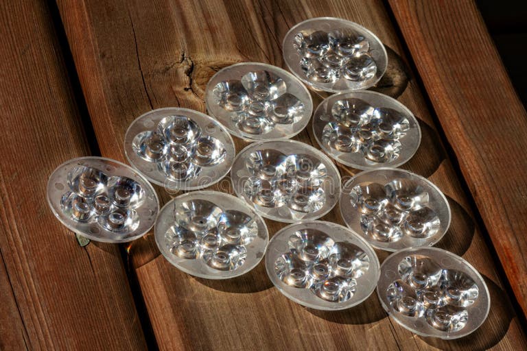 Sun`s Rays Being Reflected by the Lenses Inside the Reflector Stock ...