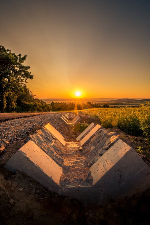 The Sun`s Rays Flowing through the Channel. Stock Image - Image of ...