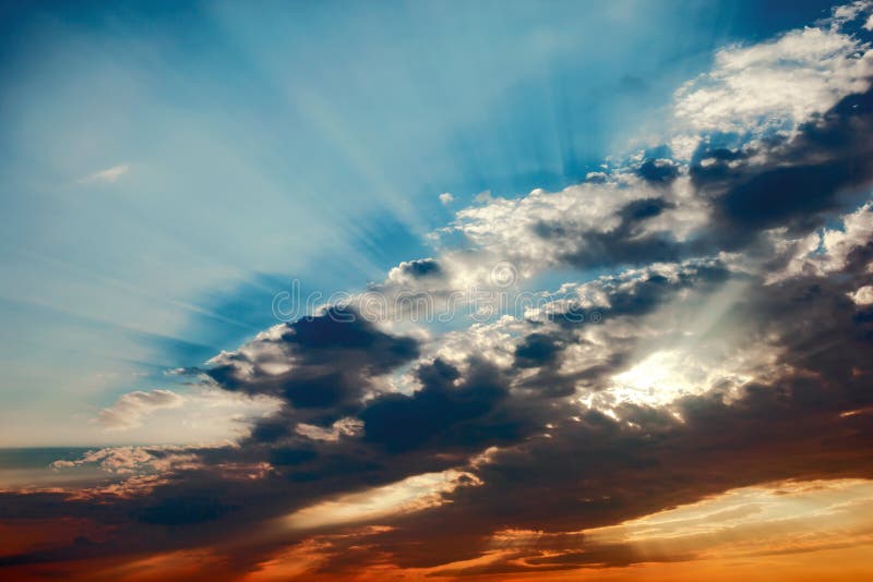 Sky Texture with Clouds at Sunset Stock Photo - Image of bright ...