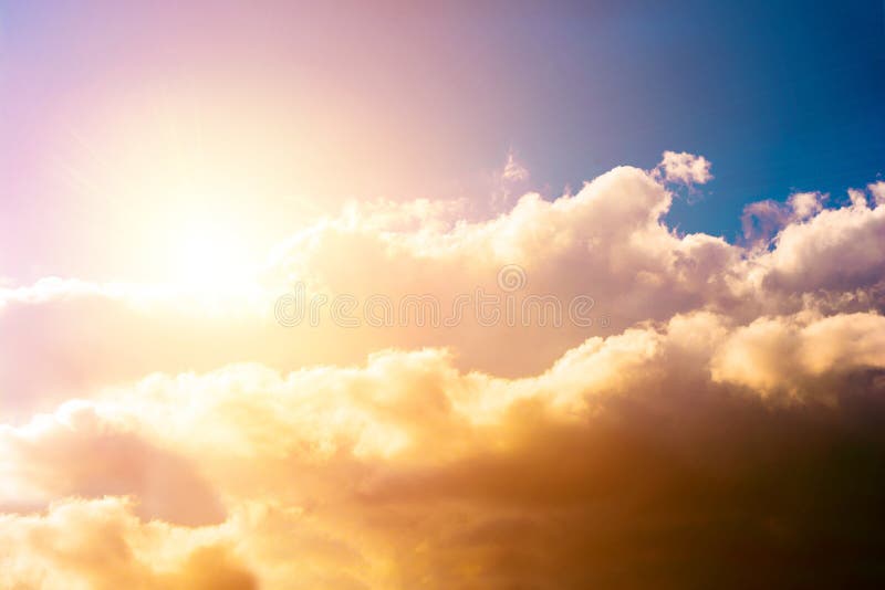 The Sun`s Rays Make Their Way through the Clouds. Heaven`s Heaven ...