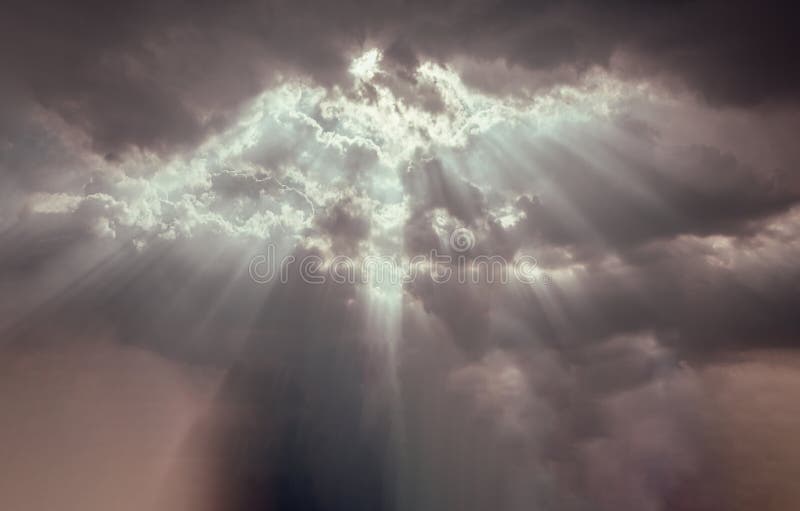 The Sun S Rays Passing through the Clouds and Shining Form an ...