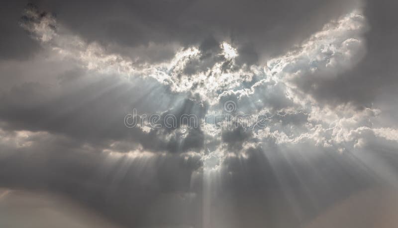 The Sun S Rays Passing through the Clouds and Shining Form an ...