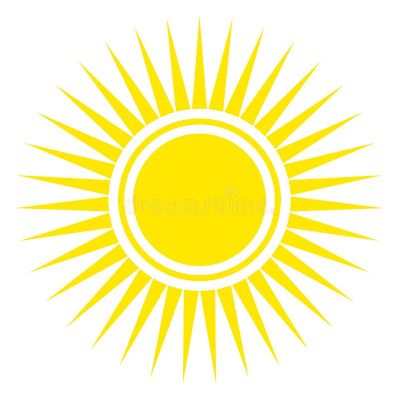 The Sun S Rays are Sharp Flat. Hot Day Stock Vector - Illustration of ...
