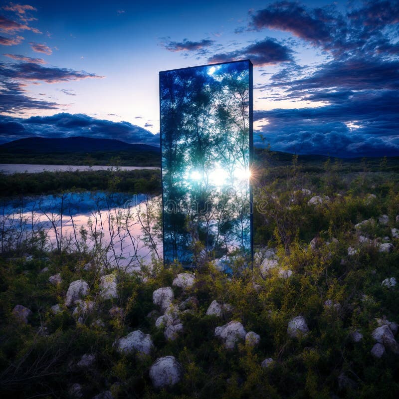 Reflection of the Sun in the Mirror of a Glass Door., Generative Ai ...
