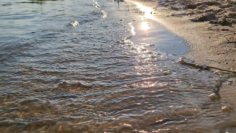 The Sun S Reflection in the Water. Sandy Beach with Waves Stock Footage ...
