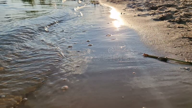 The Sun S Reflection in the Water. Sandy Beach with Waves Stock Footage ...