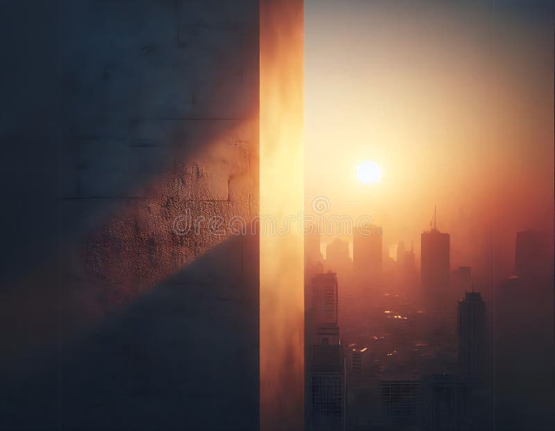 The Sun& X27;s Shadows Hit the Building Stock Illustration ...