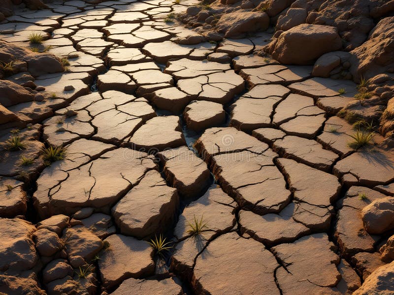 Sun S Veins: Cracked Riverbed Stock Illustration - Illustration of soil ...
