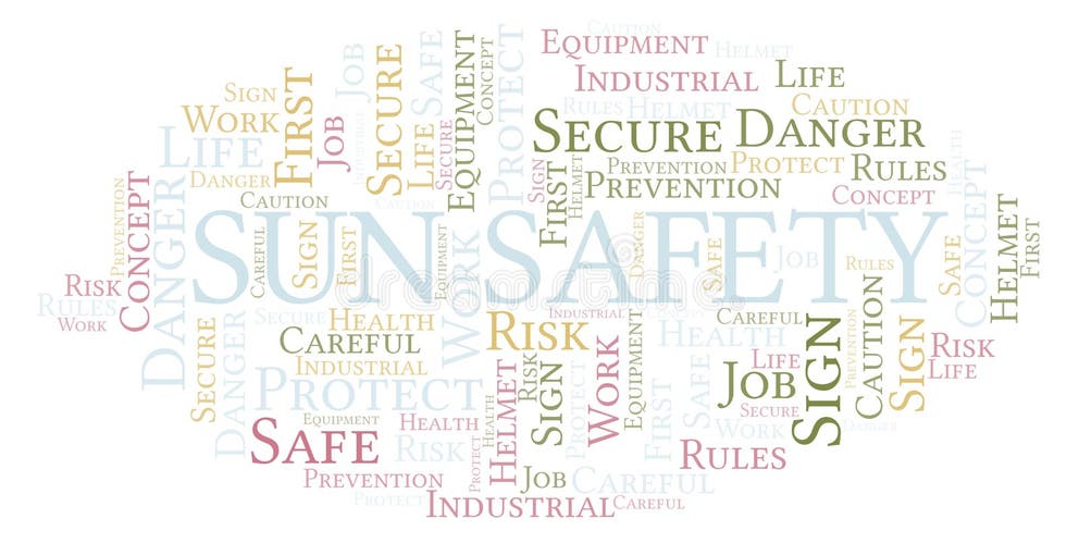 Sun Safety word cloud. stock illustration. Illustration of colors ...