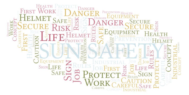 Sun Safety word cloud. stock illustration. Illustration of rendering ...
