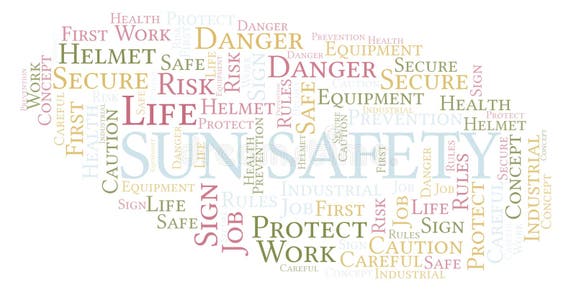 Sun Safety word cloud. stock illustration. Illustration of rendering ...