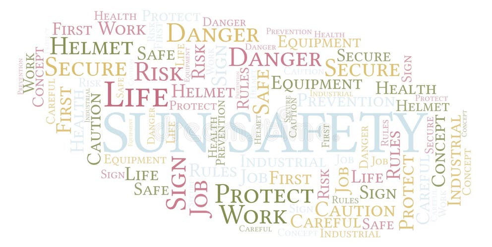 Sun Safety word cloud. stock illustration. Illustration of rendering ...