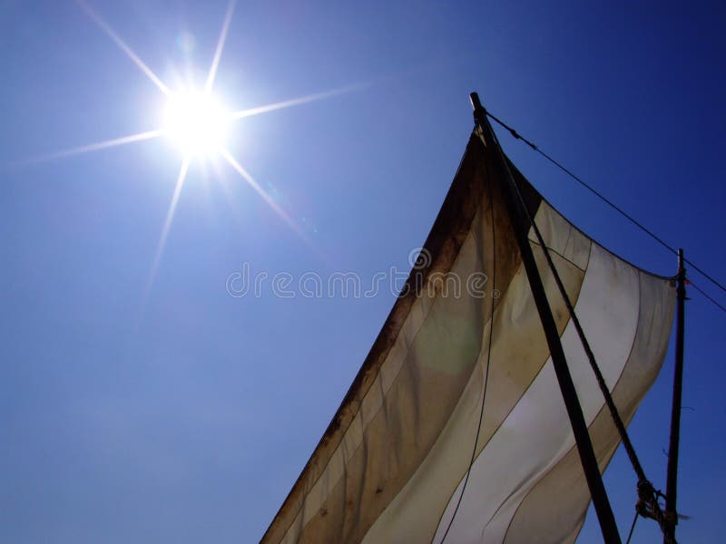 Sun and Sail stock image. Image of ship, mainsail, brown - 7531019