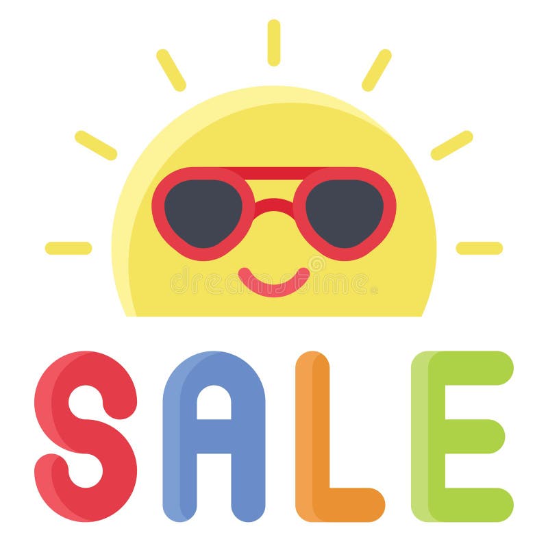 Sun with Sale Text Icon, Summer Sale Related Vector Stock Vector ...
