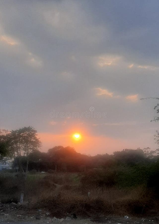 The sun sank naturally stock photo. Image of sunrise - 212857620