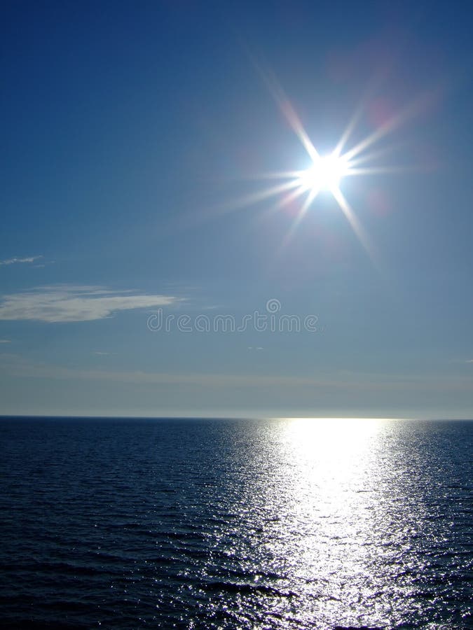 Sun and sea stock photo. Image of crepuscular, bright - 14724580