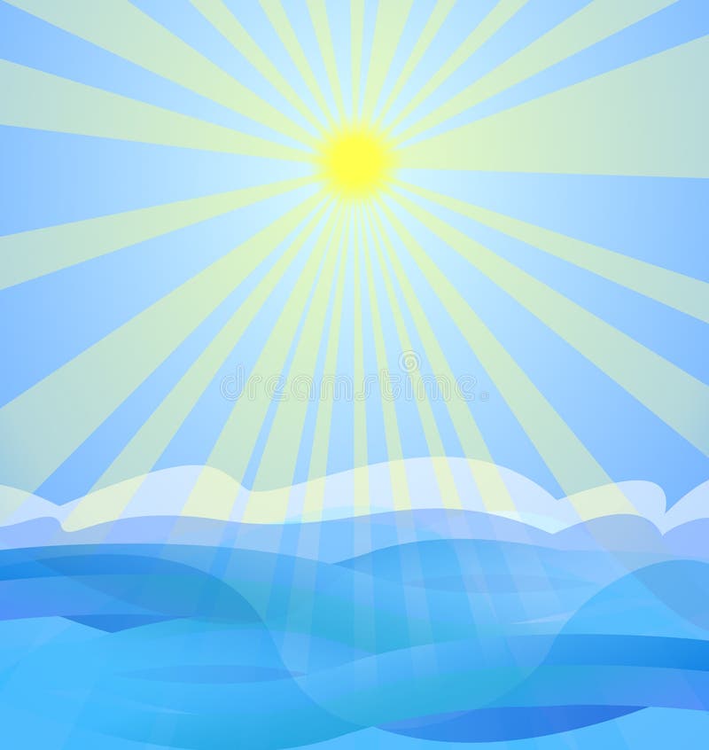 Water and sun stock vector. Illustration of nature, surf - 14996786