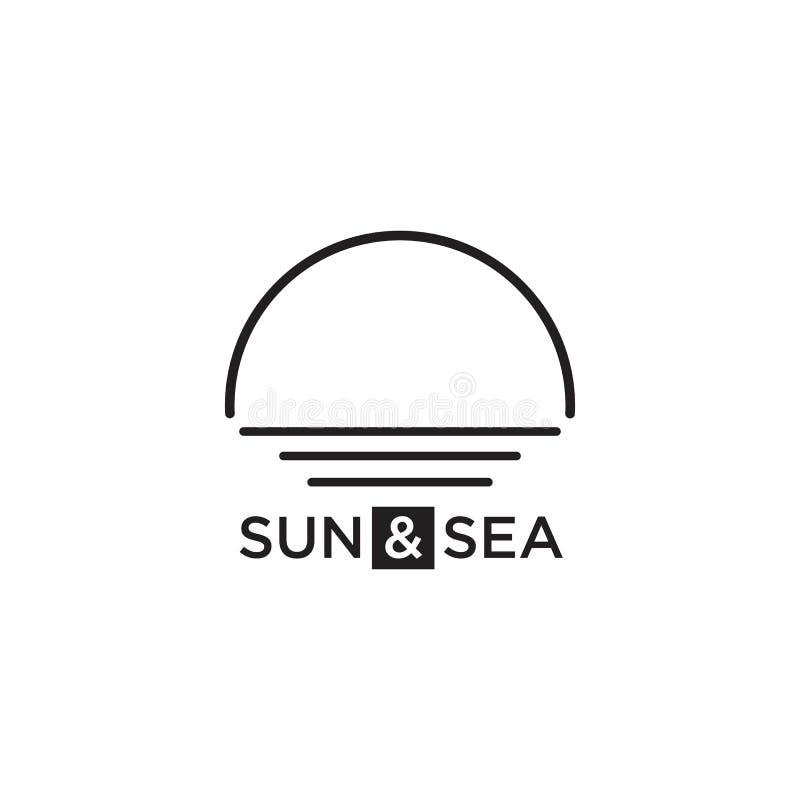 Sun and Sea Logo Design Template Stock Vector - Illustration of ...