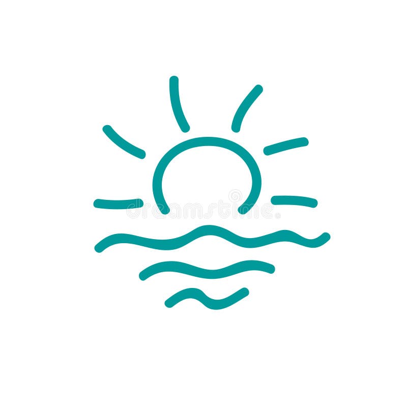 Sun Rays Sea Waves Logo Stock Illustrations – 167 Sun Rays Sea Waves ...