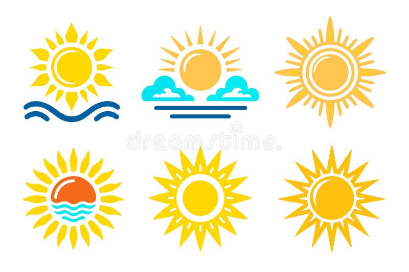 Sun and Sea Vector Illustraion Image Stock Vector - Illustration of ...