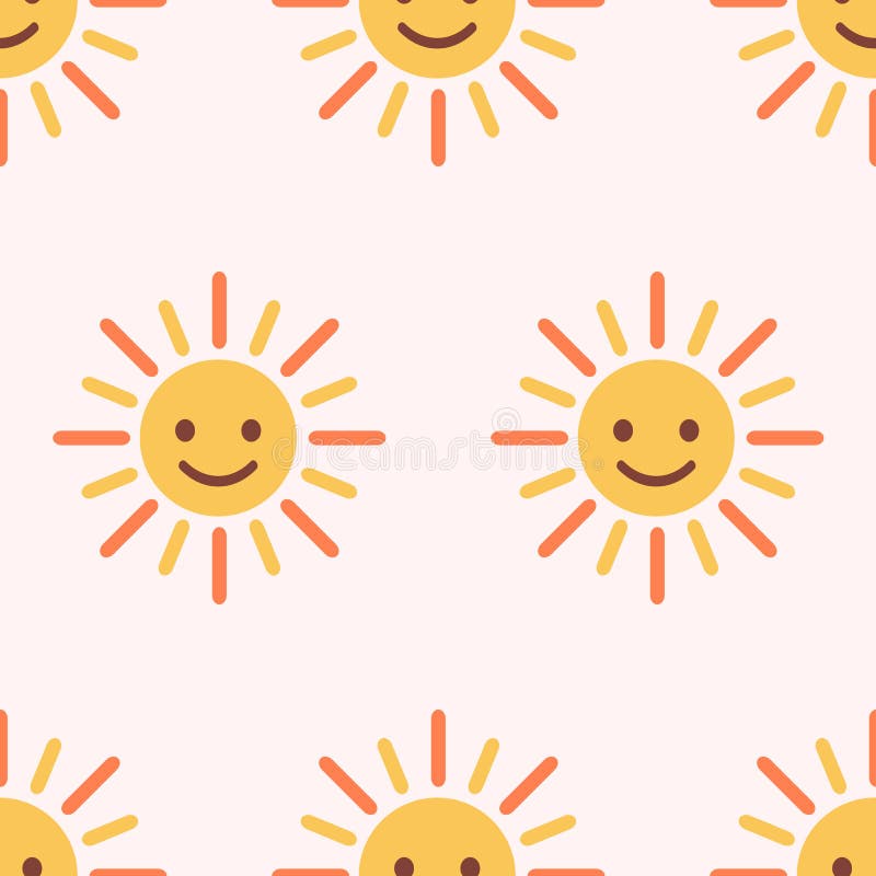 Sun Seamless Pattern. Cute Decoration for Baby Stock Vector ...