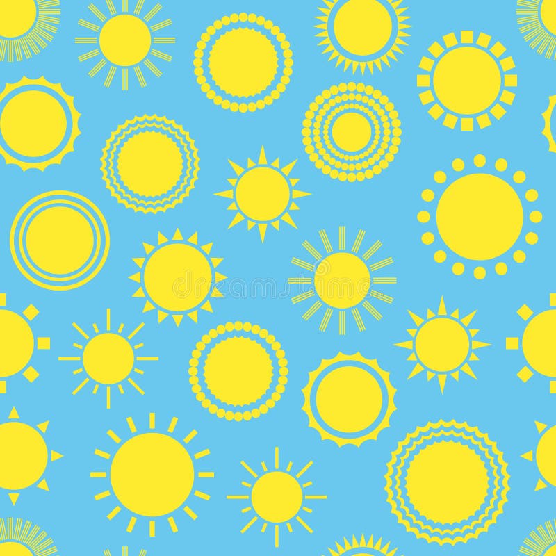 Sun Seamless Vector Pattern Stock Vector - Illustration of season, beam ...