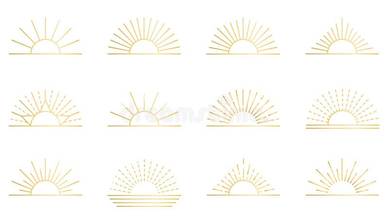 Sun set in boho style stock vector. Illustration of abstract - 318985526