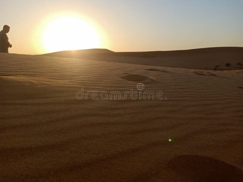 Sun Set in Desort Sofari at Dubai Stock Image - Image of morning, brown ...