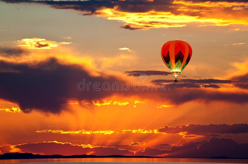Sun Set at the Great Salt Lake Stock Image - Image of dramatic, lake ...