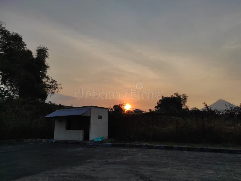 Sun set in JAVA INDONESIA stock photo. Image of java - 228816986