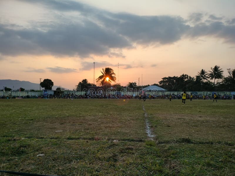 Sun Set Landscape Football Team Stock Image - Image of landscape, team ...