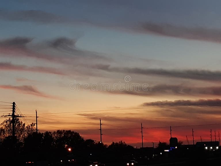 Sun Set Outside of Work on a Beautiful Night Stock Image - Image of ...